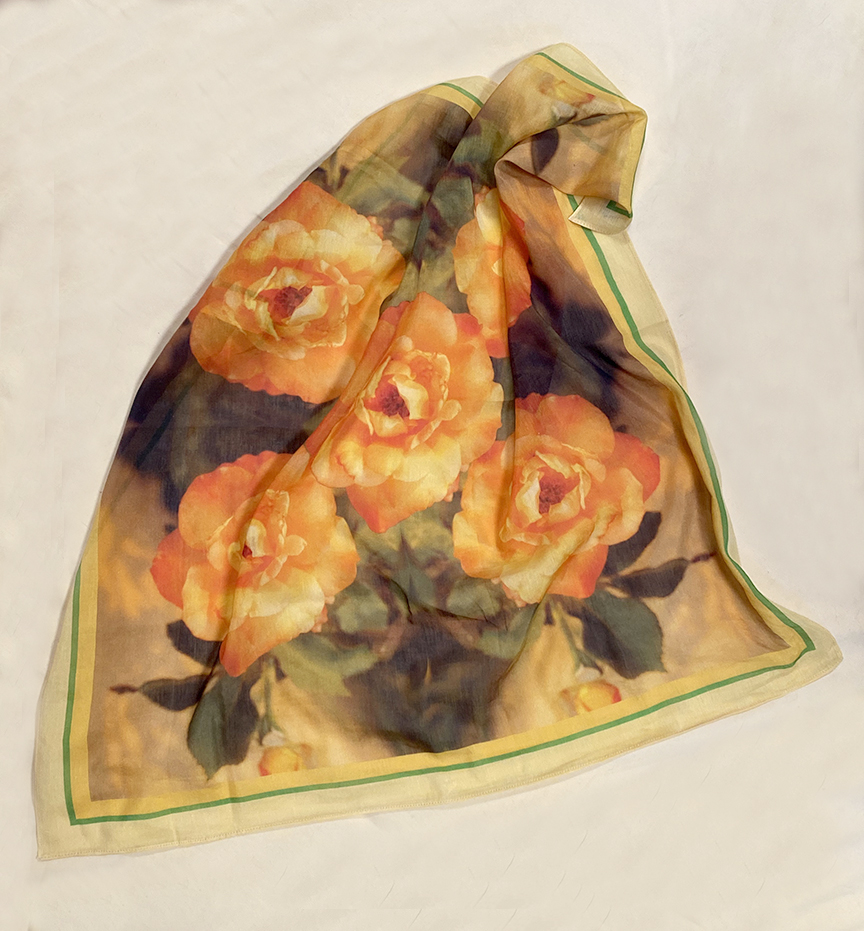 Victorian Roses Scarf Design by Gail Russell - Gail Russell Art and Apparel