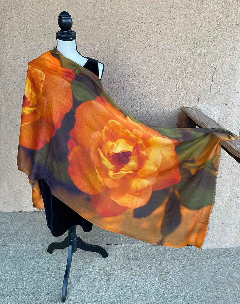Victorian Roses Shawl Design by Gail Russell - Gail Russell Art and Apparel